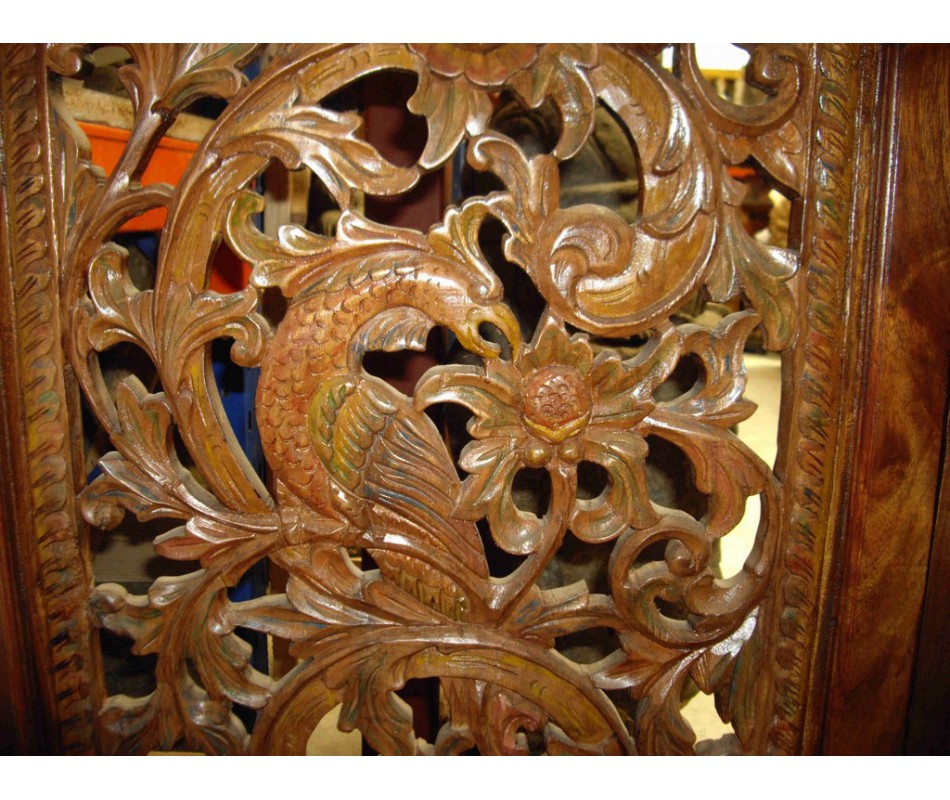 BIOMBO MADERA TALLADA