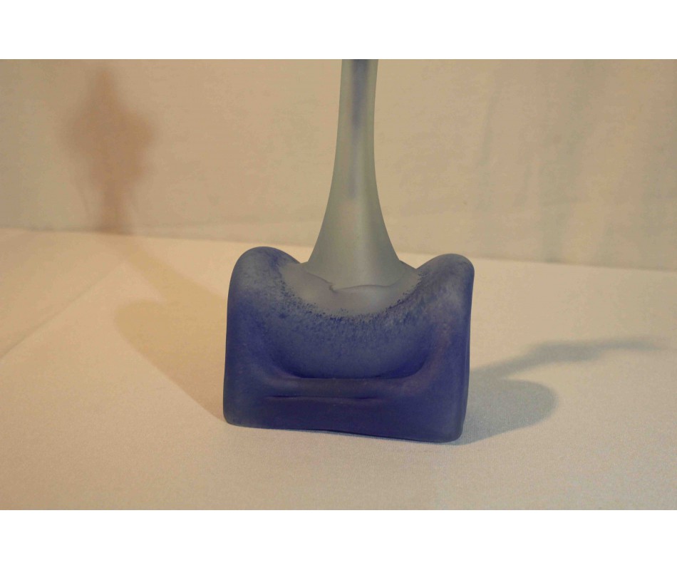 BOTELLA CRISTAL PAVONADO AZUL